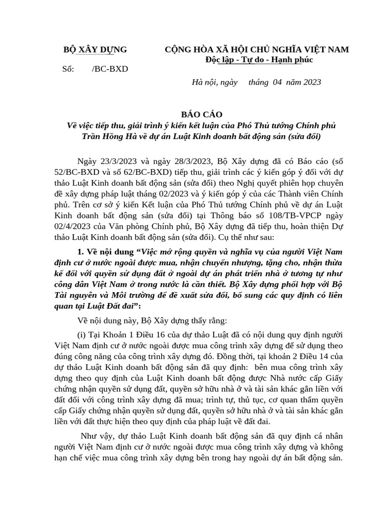 Tiep Thu y Kien Ket Luan Cua PTT Tran Hong Ha | PDF