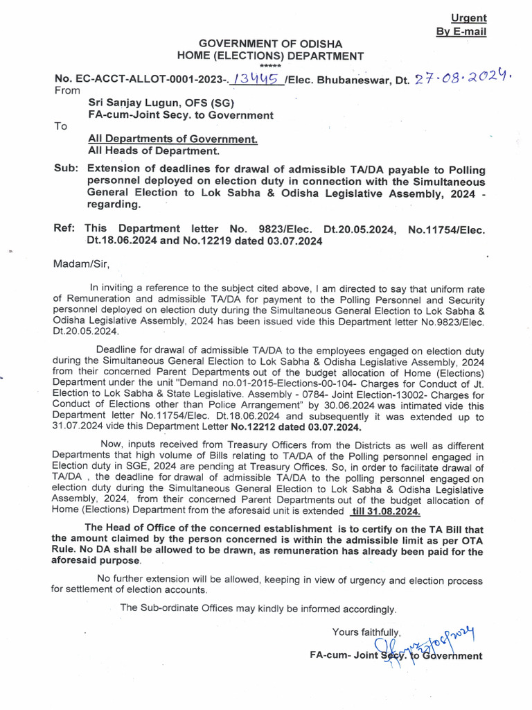 Extension of Deadlines For Drawal of Admissible Ta DA | PDF