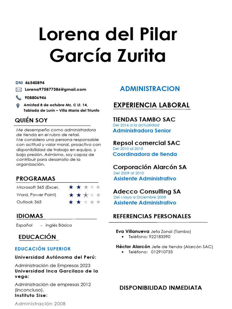 CV Lorena Garcia | PDF