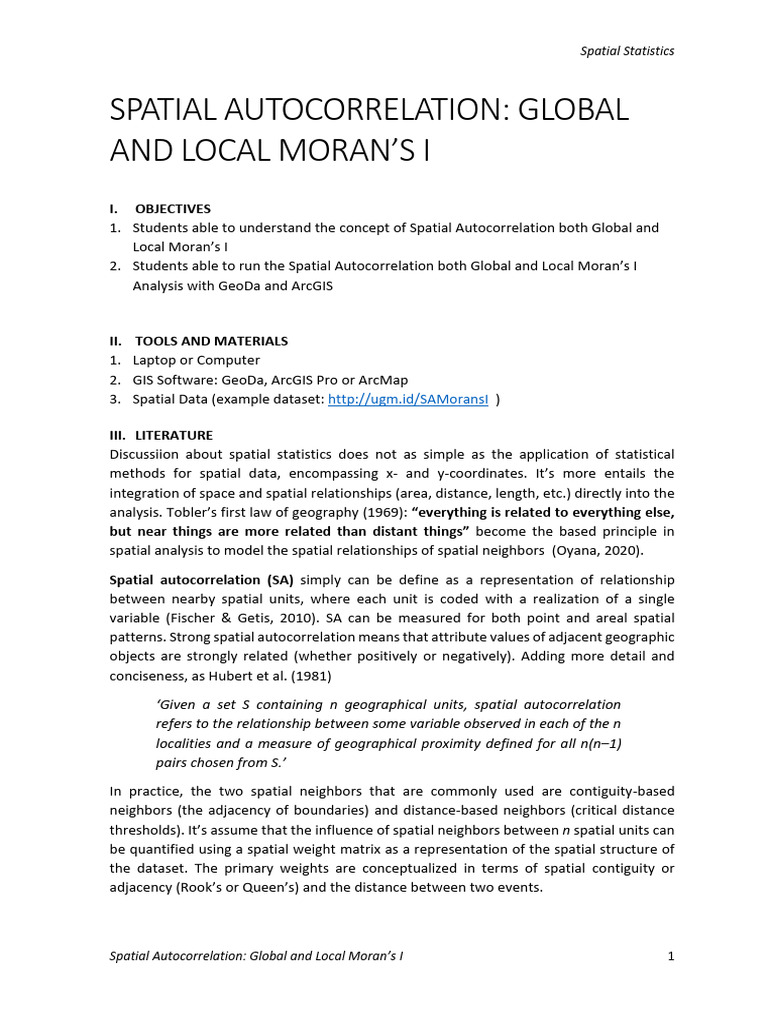 011a Modul SS SA Morans I | PDF