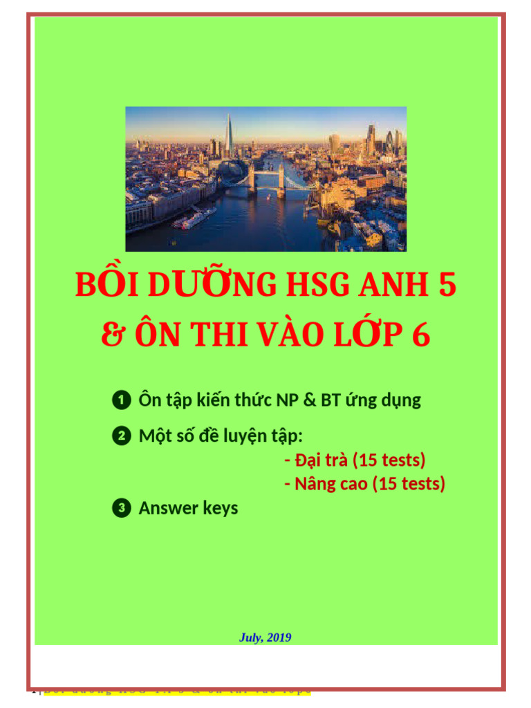 Bt Tiếng Anh 5 Lên 6 | PDF