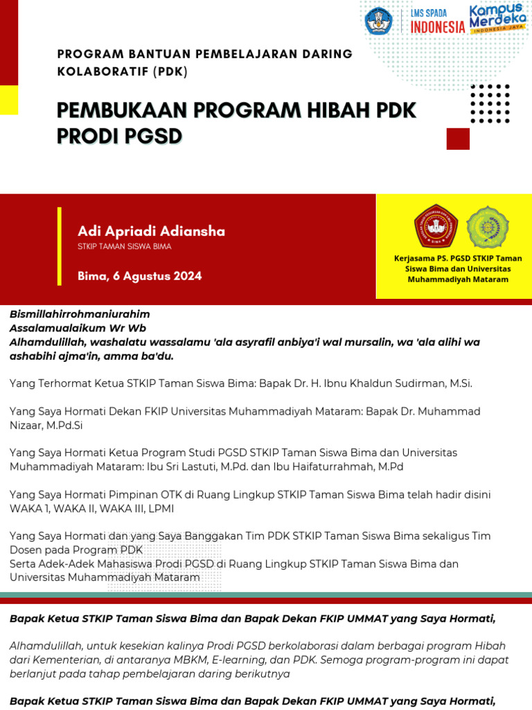 Pembukaan PDK | PDF