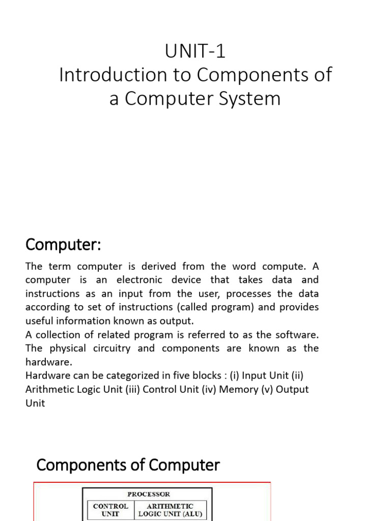 BCS 101 - Unit1 - Part1 | PDF