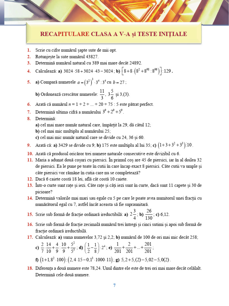 Mate Clasa 6 | PDF
