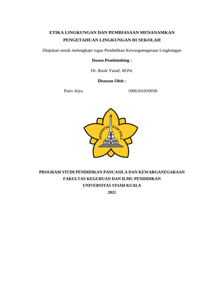 Putri Alya - 1906101010036 - Tugas PKL | PDF