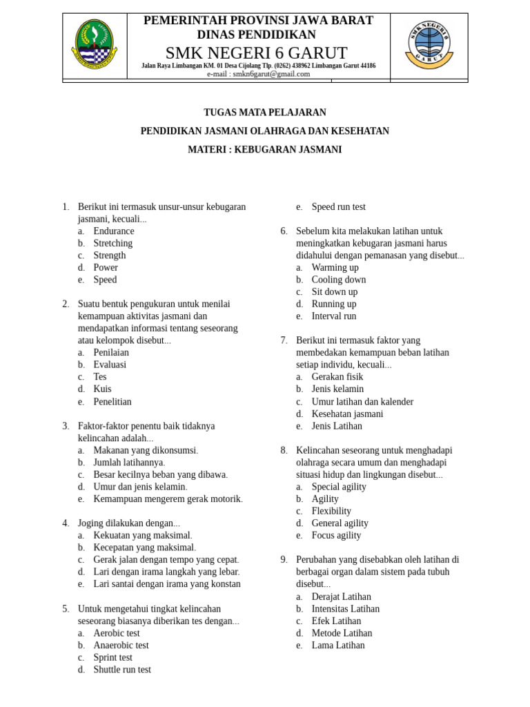Tugas (Kebugaran Jasmani) | PDF