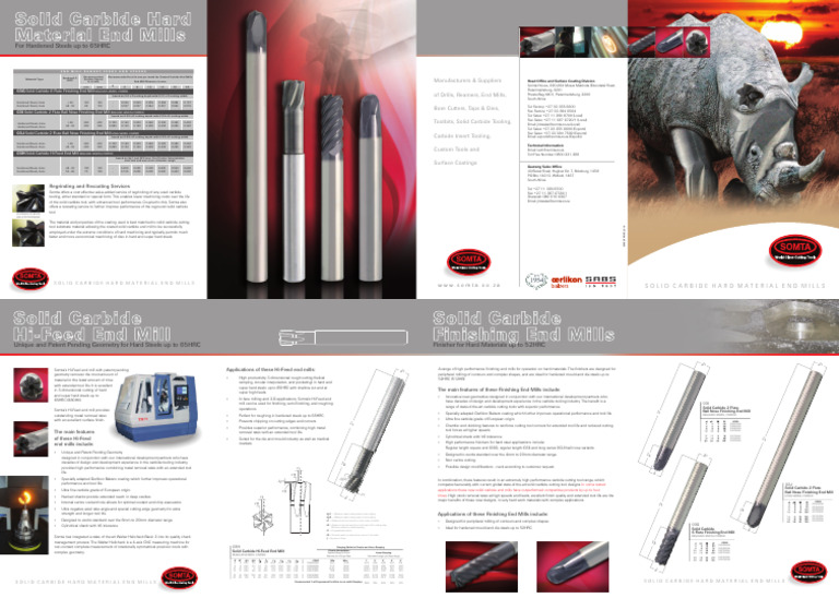 Solid Carbide Hard Material End Mills Leaflet | PDF