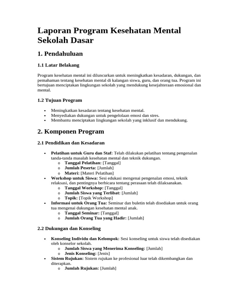 Laporan Kesehatan Mental | PDF
