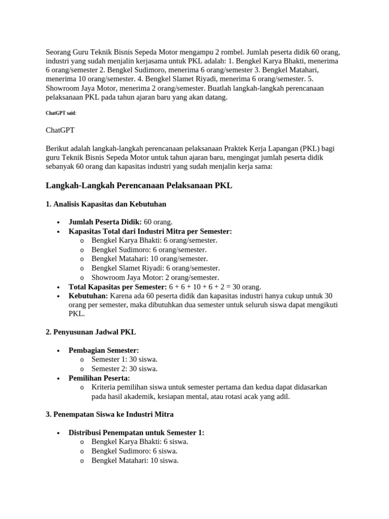 Seorang Guru Teknik Bisnis Sepeda Motor Mengampu 2 Rombel | PDF