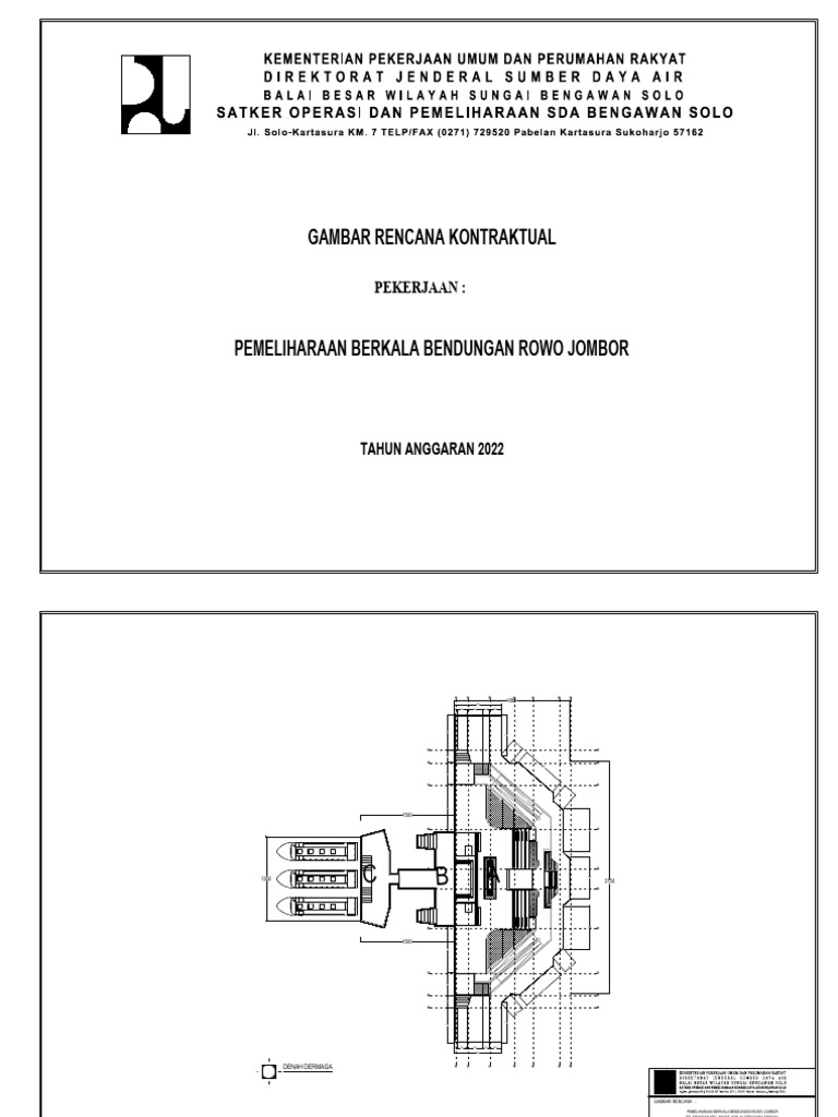 DED Lelang Pemeliharaan Berkala Bendungan Rowo Jombor | PDF