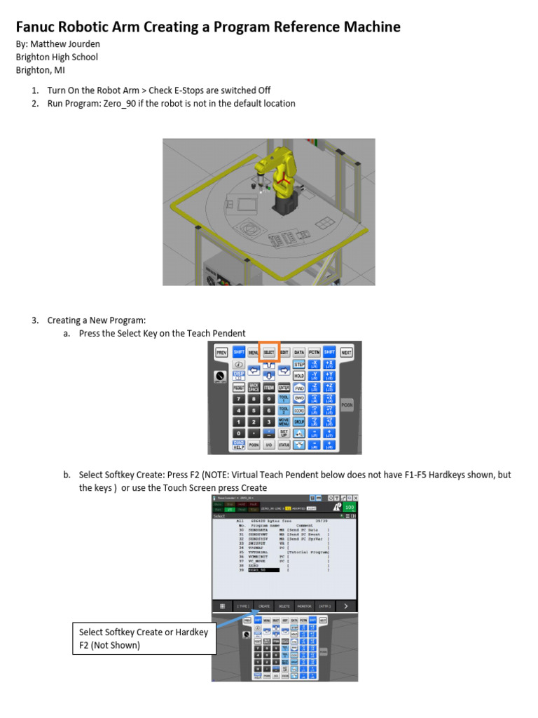 03d Fanuc Robotic Arm Creating A Program Ref Machine | PDF
