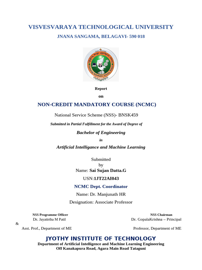 Nss Report Chaned One | PDF