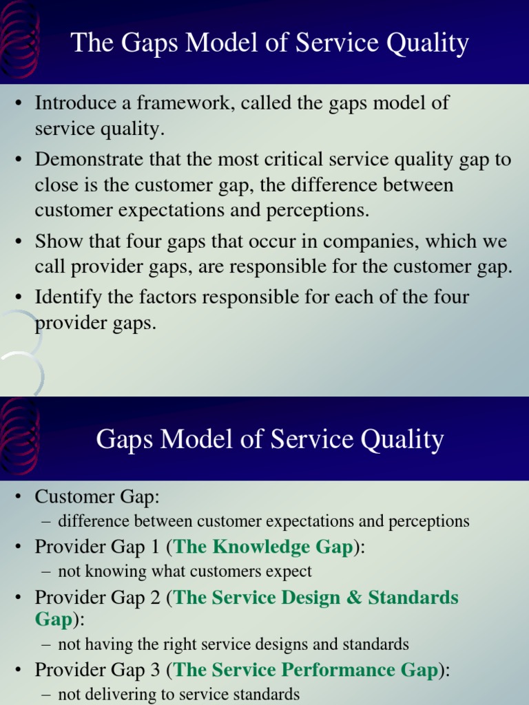 Gaps Model of Service Quality | PDF | Perception | Psychological Concepts