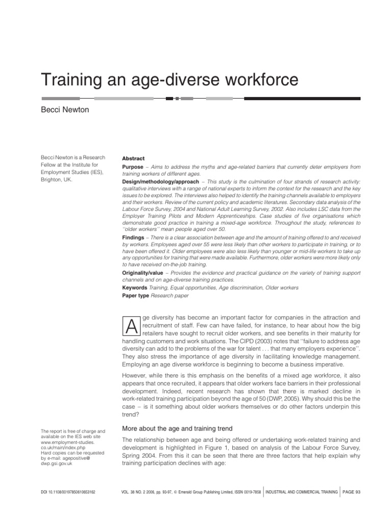A9. Training An Age-Diverse Workforce | PDF