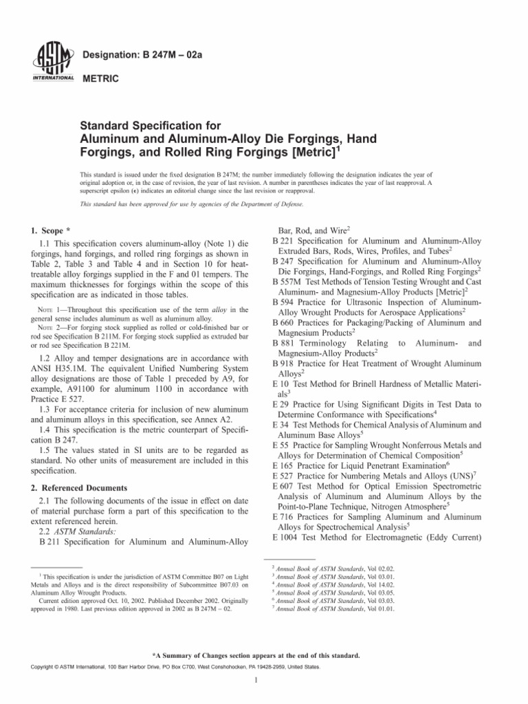 ASTM B 247 - 02a | PDF