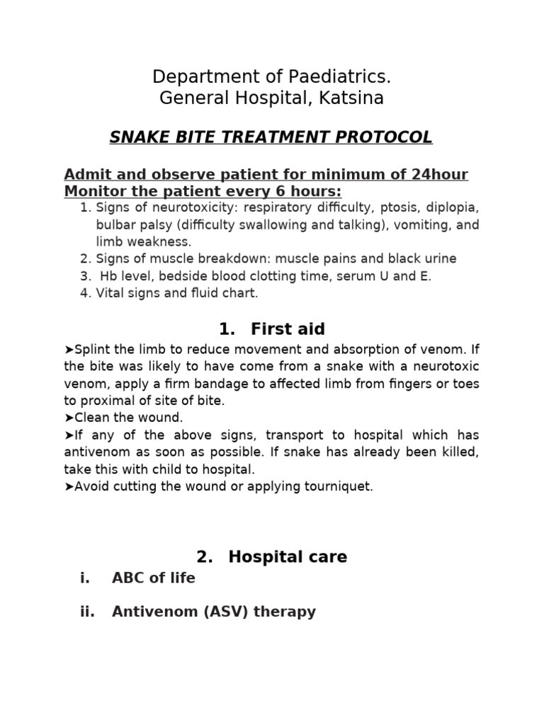 Snake Bite | PDF