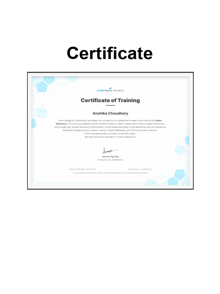 Certificate | PDF