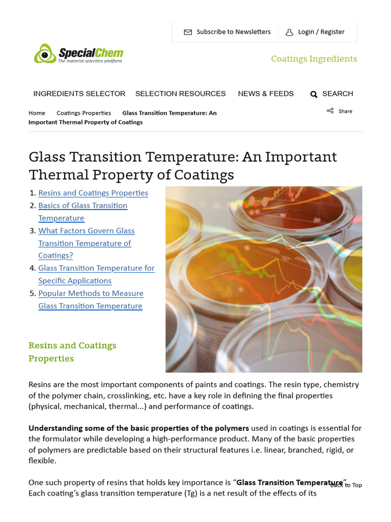 Glass Transition Temperature Essential Concepts | PDF