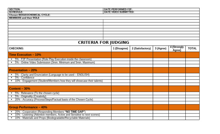 SCX 010 Performance Task CRITERIA | PDF