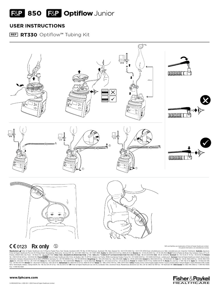 Rt330 Optiflow Tubing Kit User Instructions Ui 185046255 | PDF