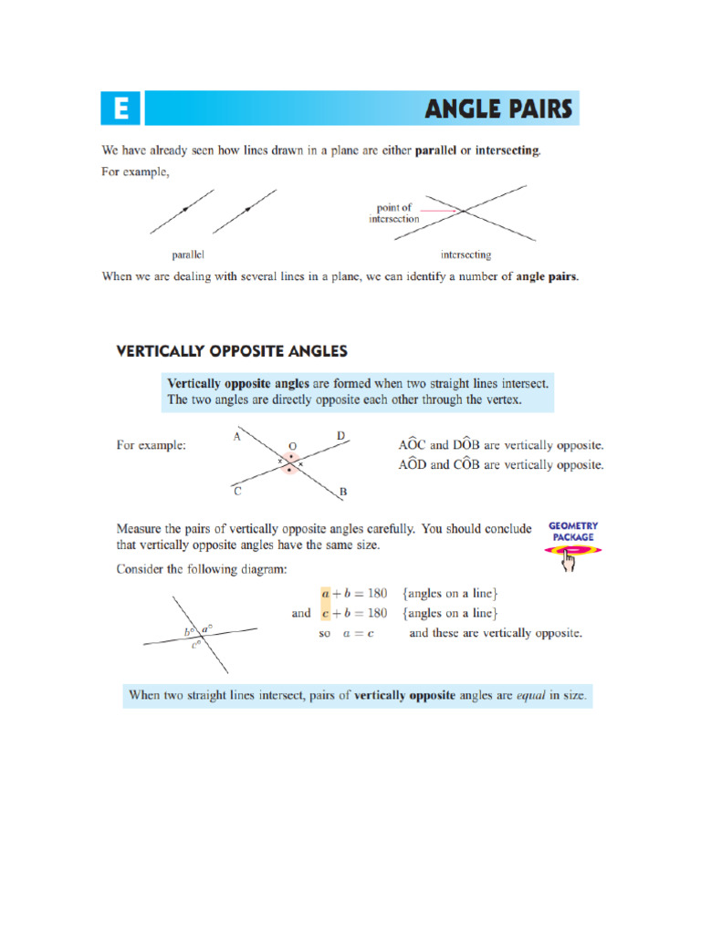 Worksheet Parallel Lines, Angles and Triangles | PDF
