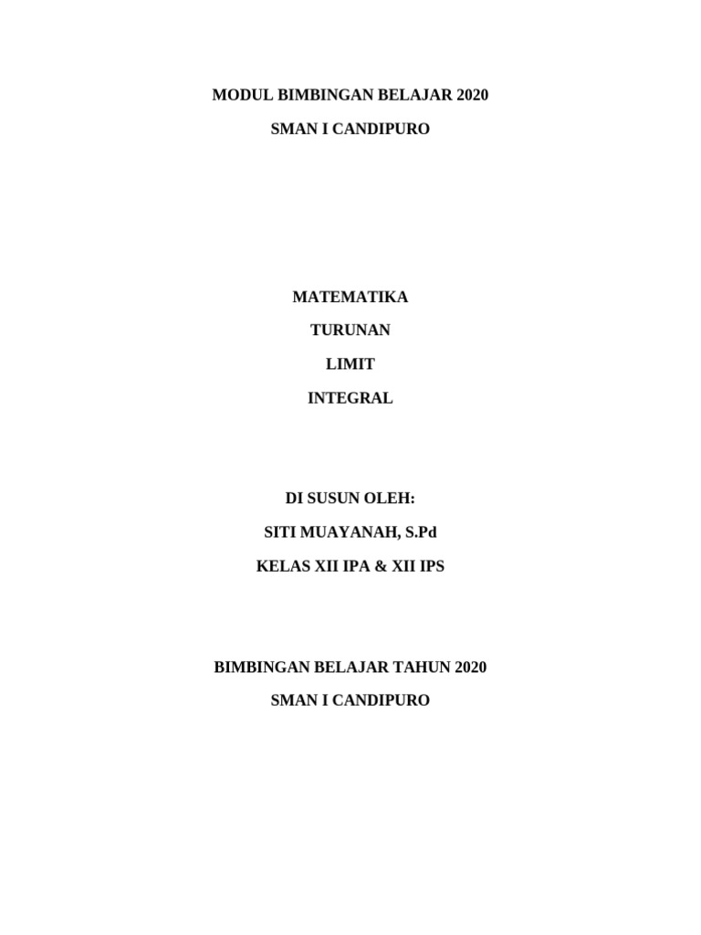 Modul Bimbingan Belajar 2020 | PDF