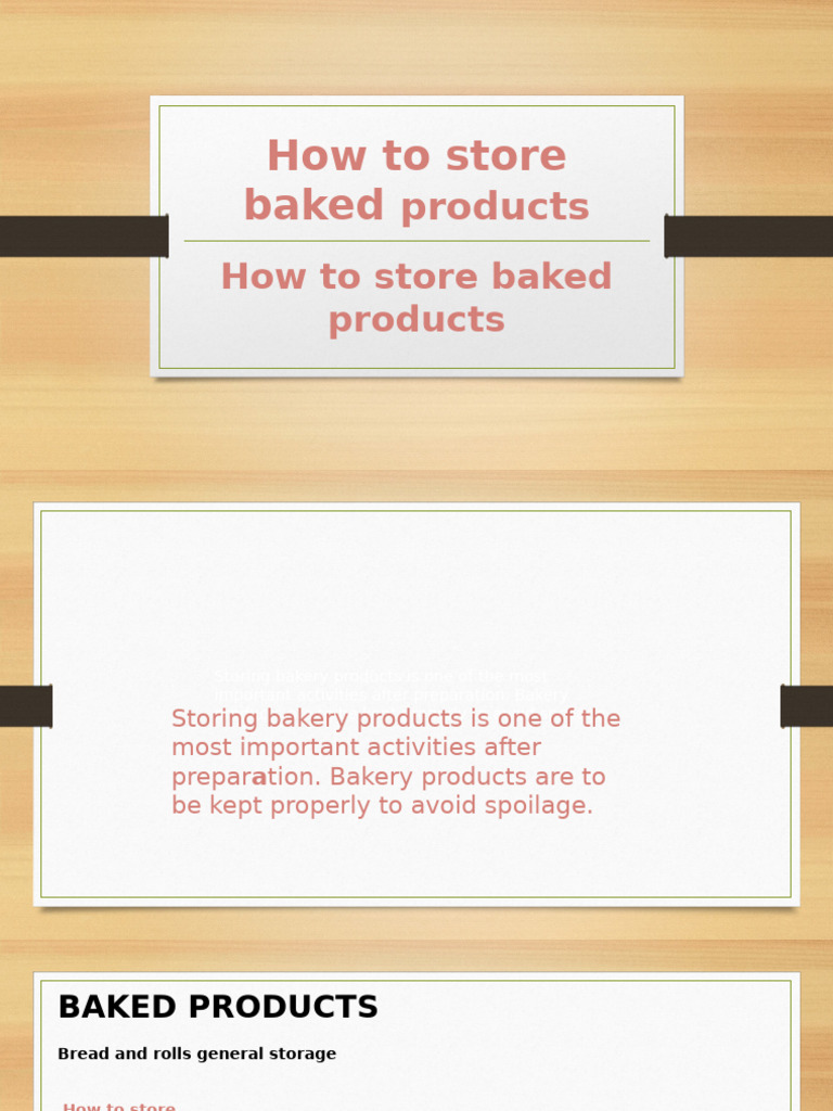 How To Store Baked Products | PDF