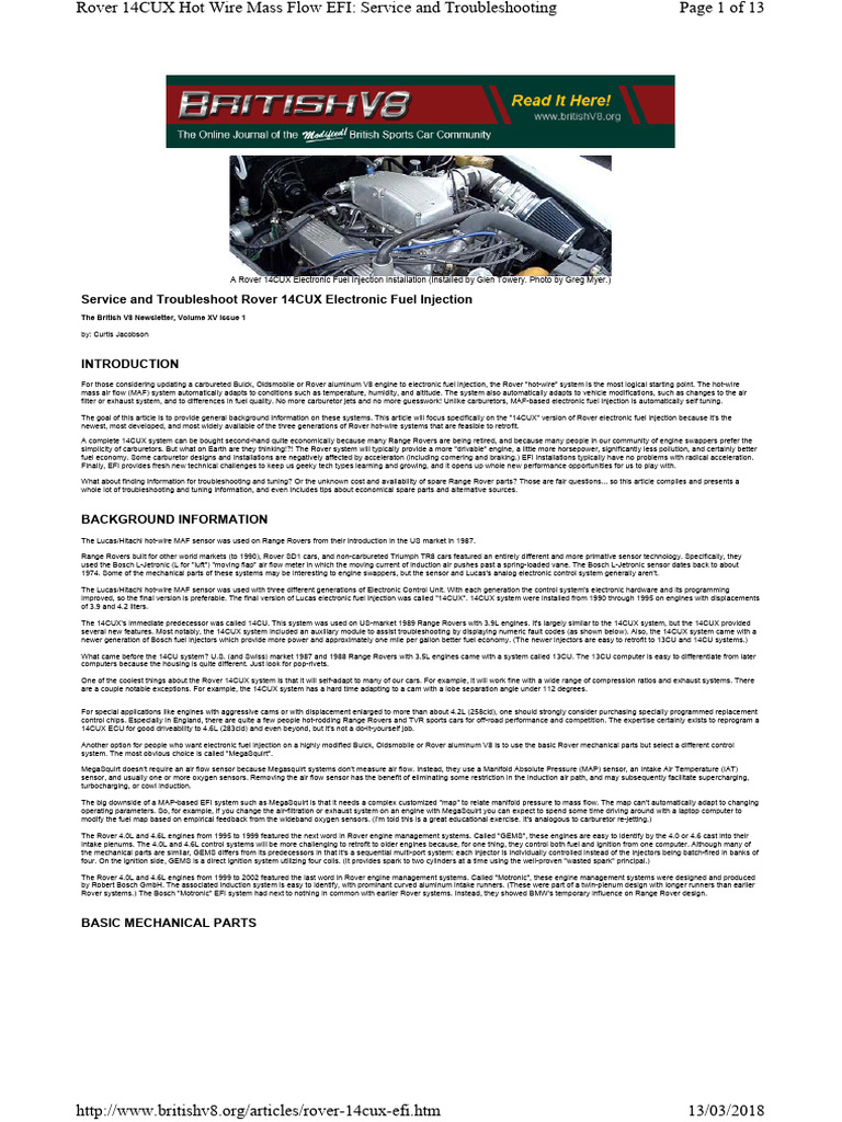 Rover 14cux Efi | PDF