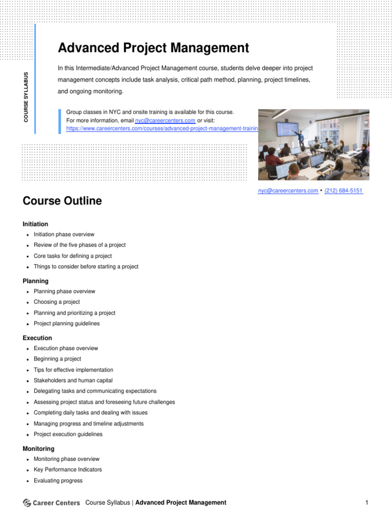 advanced-project-management-syllabus | PDF
