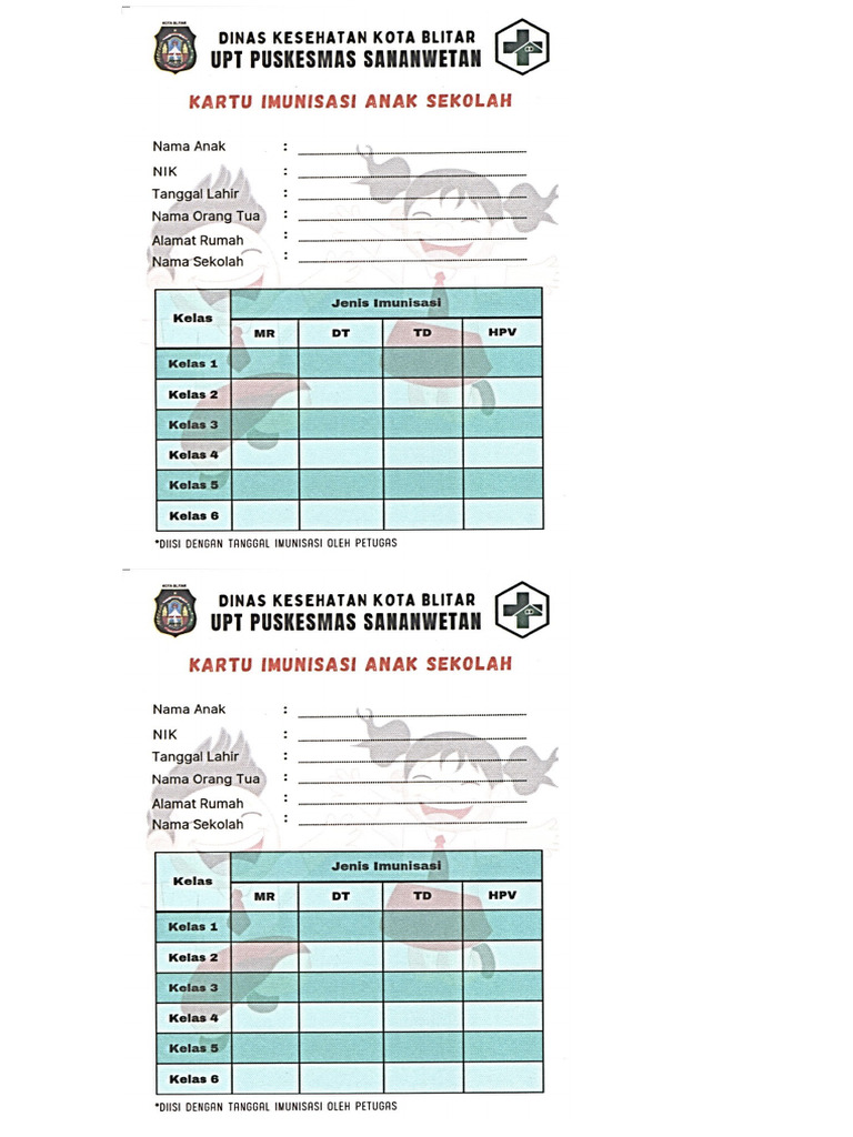 Kartu Imunisasi | PDF