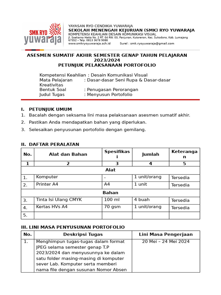 Asesmen Akhir Semester Genap MAPEL DDS & DDK TP 2023-2024 | PDF