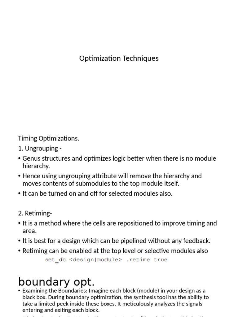 opt techniques | PDF