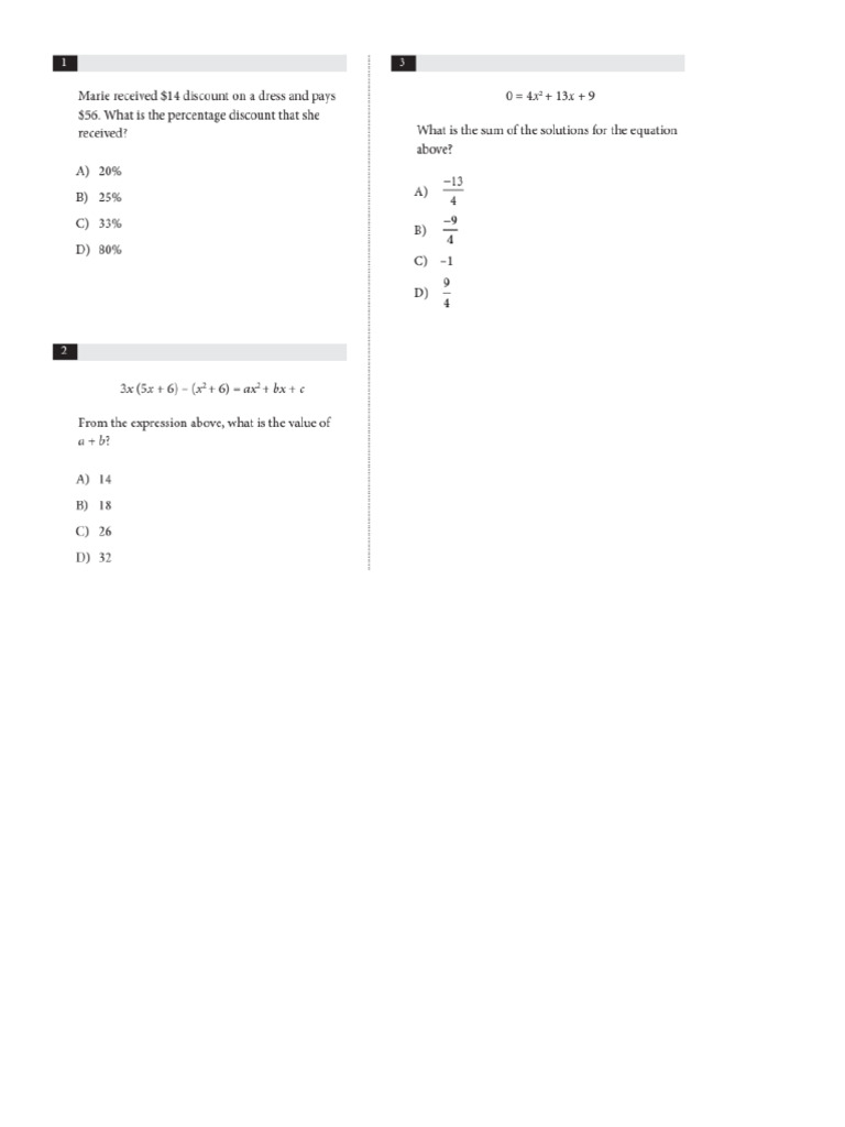 Vibrant Test 1 Math TEACHER | PDF