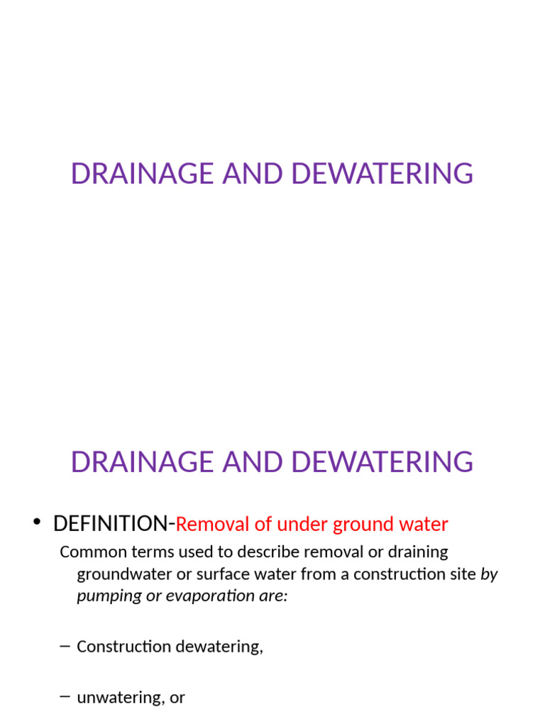 Dewatering | PDF