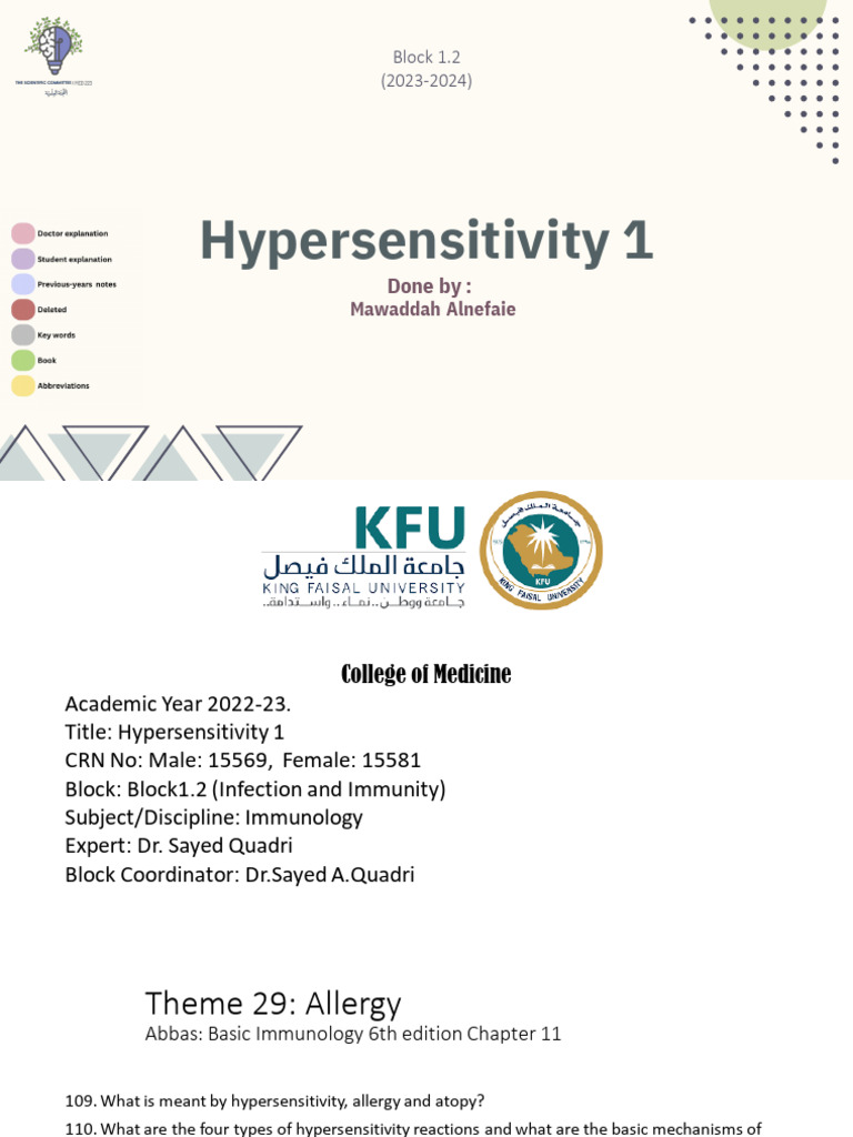 Hypersensitivity 1 | PDF