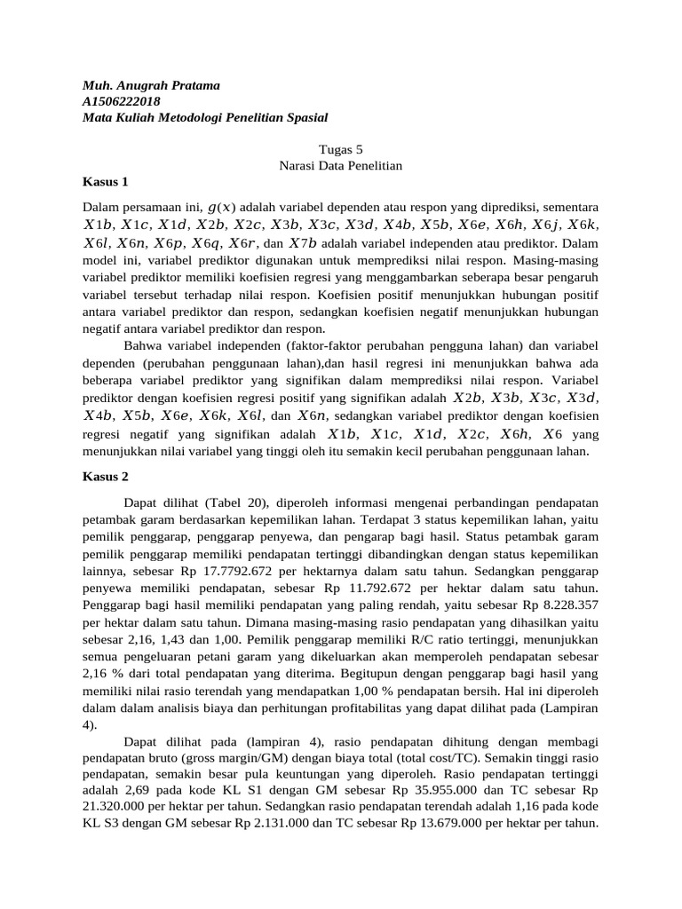 Tugas 5 Narasi Data Penelitian | PDF