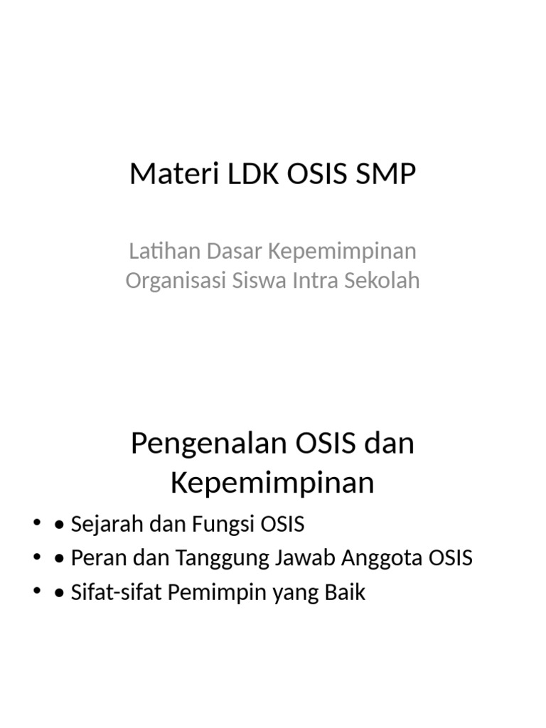 0.Materi_LDK_OSIS_SMP | PDF