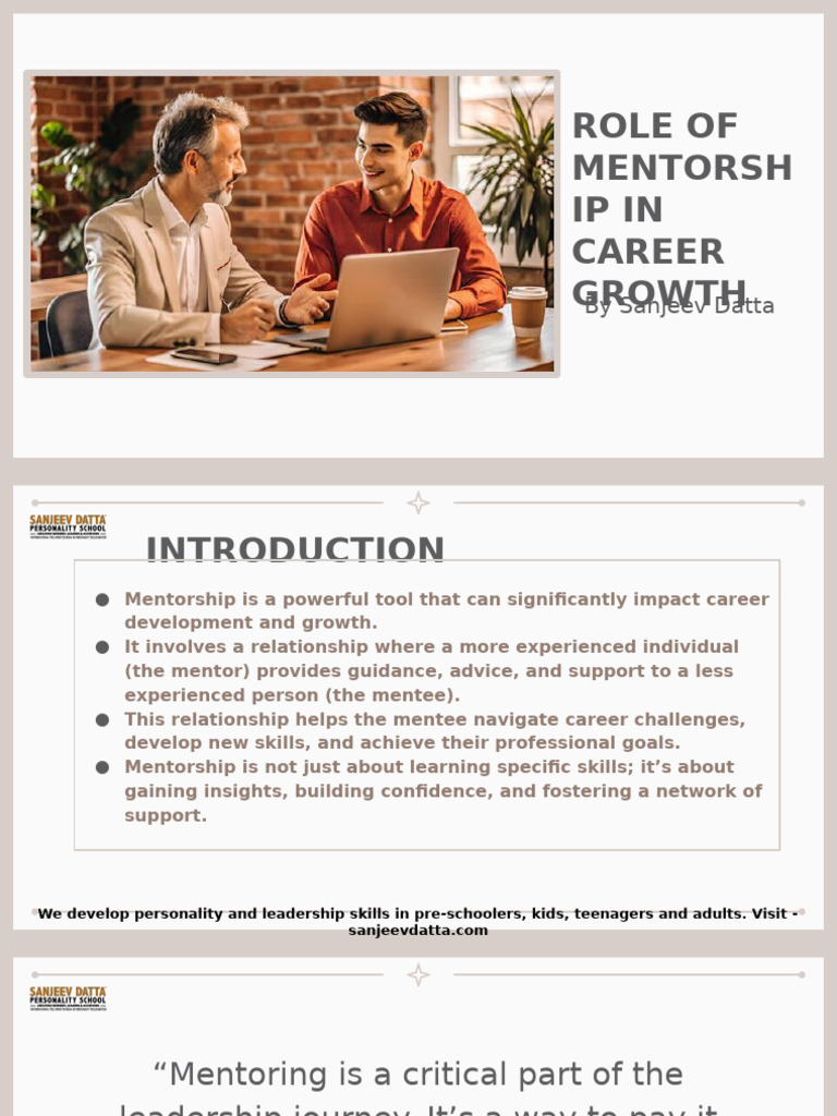 The Role of Mentorship in Accelerating Career Growth | PDF | Mentorship | Applied Psychology