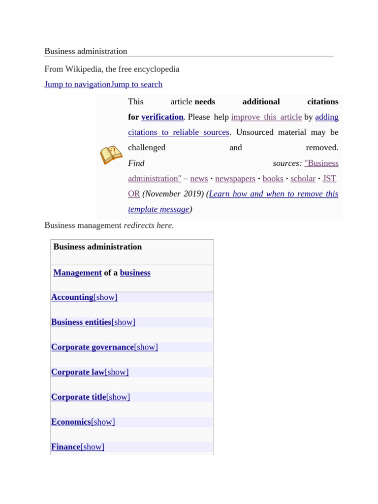 Business Administration | PDF