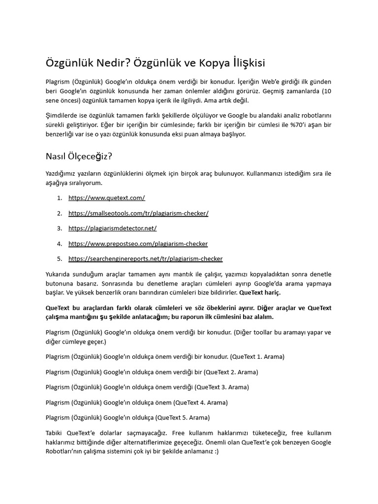 Ozgunluk Nedir Ozgunluk Ve Kopya Iliskisi | PDF