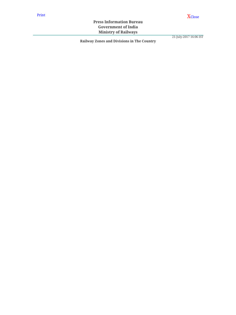 Railway Zones and Divisions in INDIA | PDF