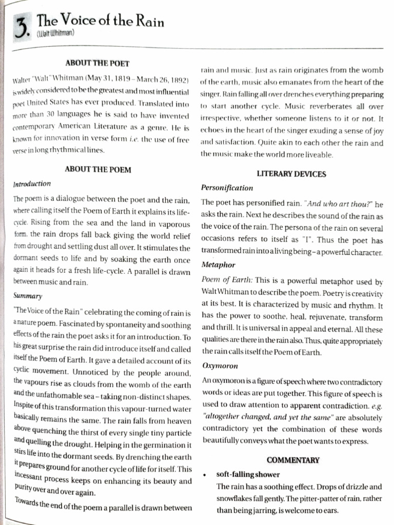 The Voice of The Rain | PDF