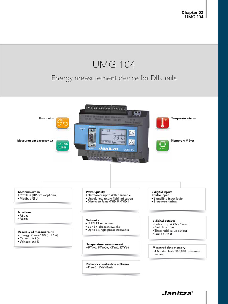 Fisa Tehnica - Janitza UMG-104-en | PDF