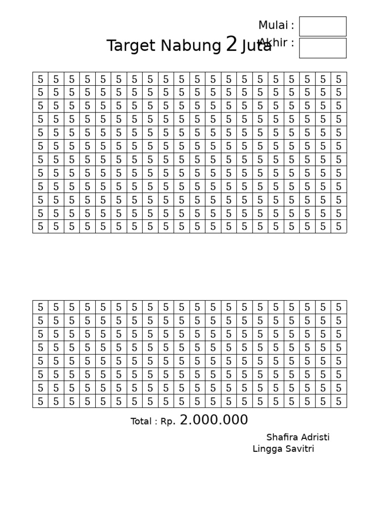 Target Nabung 2 Juta | PDF