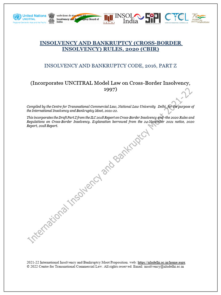 Cross Border Insolvency Rules 2020 India | PDF