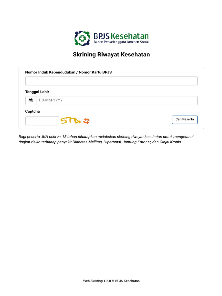 Web Skrining BPJS Kesehatan Adika David Syah Putra | PDF