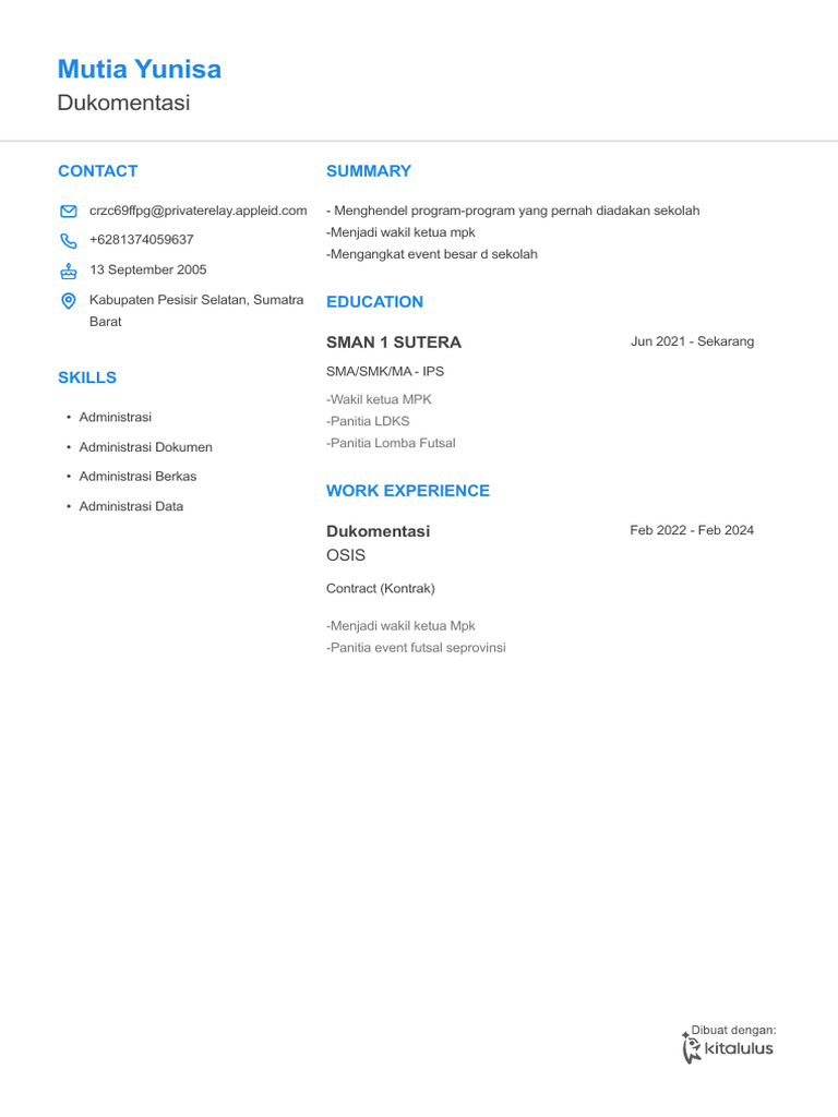 Mutia Yunisa: Dukomentasi | PDF