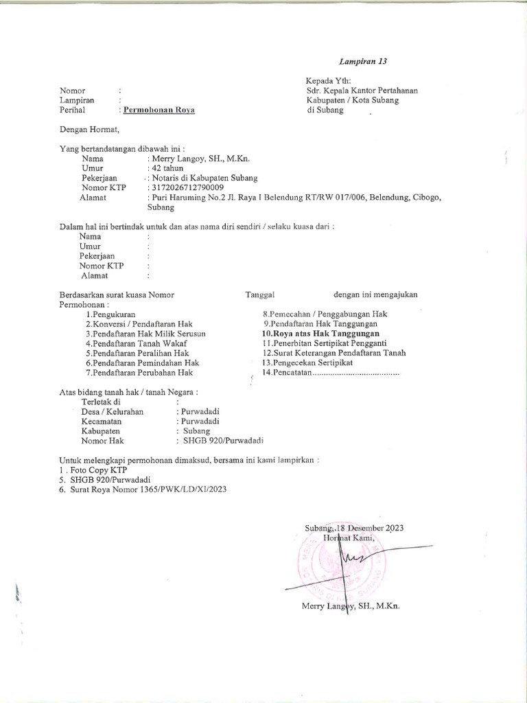 Lampiran 13 Roya Benua | PDF