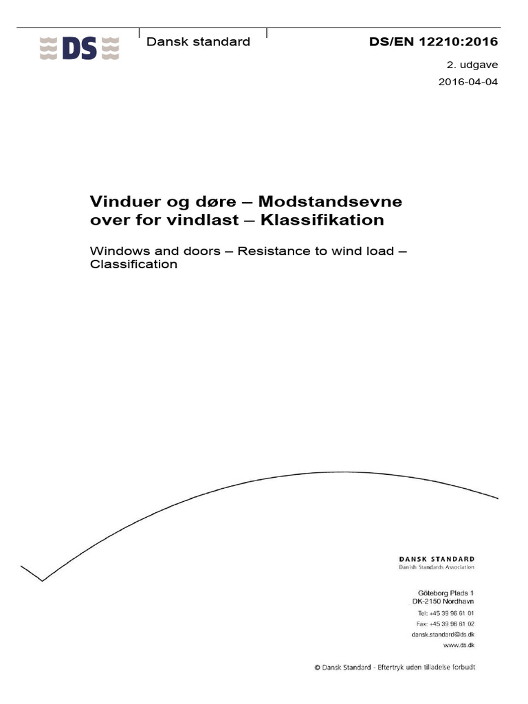 EN 12210 - 2016 PVC Classification of Resistance To Wind Load | PDF