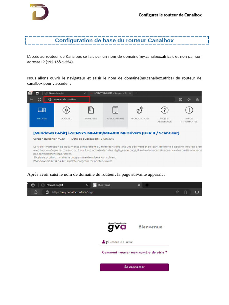 Configuration de Base Du Routeur Canalbox | PDF